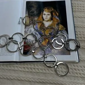 St. John | Accessories | Nwt St John Silver Toned Circle Chain Link ...